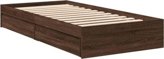vidaXL Cadre de lit à tiroirs chêne marron 90x190 cm bois dingénierie