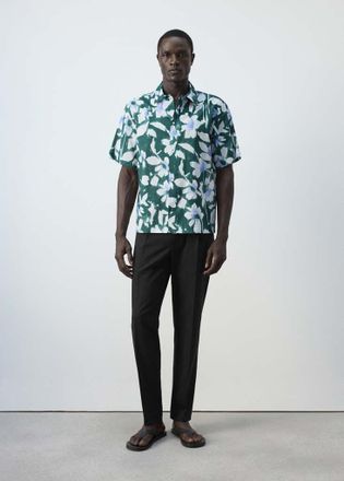Mango Chemise imprim&eacute;e 100 % coton &eacute;meraude - Homme - XXL - MANGO MAN
