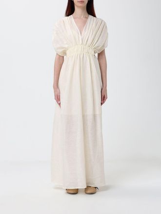 120% Lino Robe Femme couleur Jaune