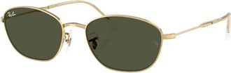 Ray-Ban unisex, Accessoires, Jaune, Taille: 58 MM Lunettes de soleil m&eacute;talliques irr&eacute;guli&egrave;res