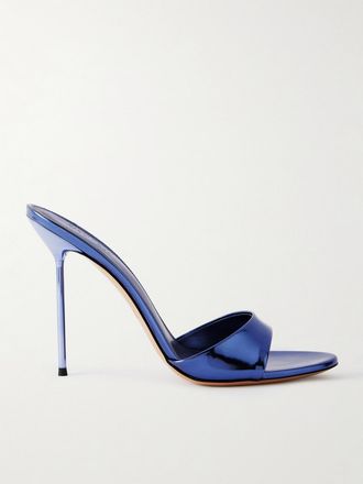 PARIS TEXAS Mules En Cuir Verni Lida - Bleu