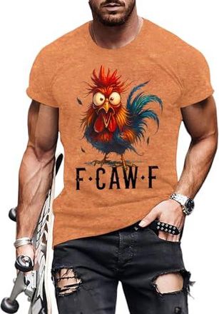 Generic T-shirt amusant pour homme - T-shirt &agrave; col rond &agrave; manches courtes avec coq humour tendance, d&eacute;contract&eacute;, tendance, t-shirt amusant pour tous les jours