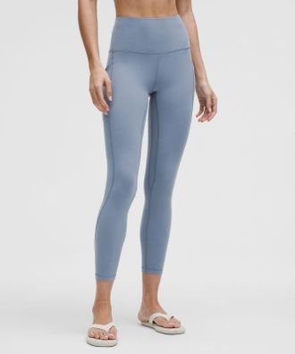 lululemon Align Hose mit hohem Bund und Taschen f&uuml;r Frauen - 64 cm - Gr&ouml;&szlig;e 10 in Washed Denim