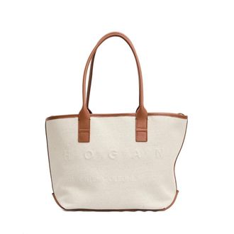 Hogan Shopper & Totes - Address Small Shopping Bag In Beige Canvas - Gr. unisize - in Beige - f&uuml;r Damen