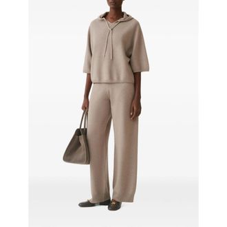 Fabiana Filippi Elbow-Length Silk Blend Hoodie - Taupe