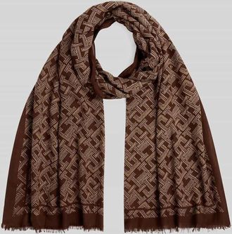 Tommy Hilfiger Schal aus Baumwoll-Mix mit Logo-Muster
