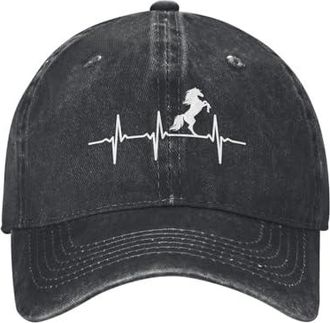 Generic Rythme Cardiaque du Cheval Homme Femme Trucker Caps Confortable Hip-Hop Cap R&eacute;tro Ancien Casquettes Snapback pour Sport Running Tennis