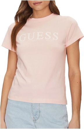 Guess Femme, Tops, Rose, Taille: 40 FR TShirt stretch Kamelie - Imprim&eacute; Rose