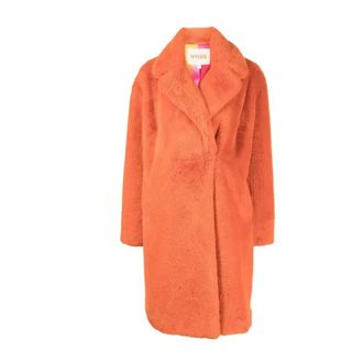 Apparis Kunstpelzmantel mit Revers - - Jackets - Damen - Orange - XS