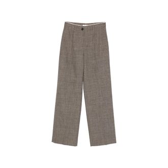 Tela Marl-Effekt Hose mit rohem Saum - - Trousers - Damen - Braun - 2XS