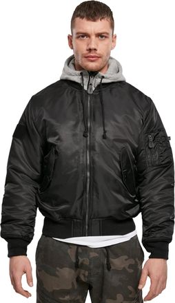 Brandit Herren MA1 Sweat Kapuzenjacke, schwarz/grau, 7X-Large Big