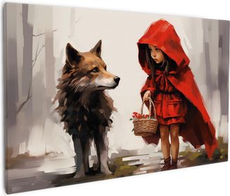 Wallario Leinwandbild Märchenhafte Begegnung - Wandbild 60 x 90 cm: Kunstdruck | Brillante lichtechte Farben | hochauflösend | verzugsfrei