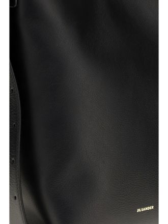 Jil Sander Womens Tote Bag Cannolo Black Calf Leather (bos Taurus) Handbags Hand