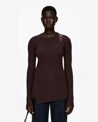 Arket Geripptes Wickeloberteil -Braun