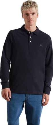 Farah Poloshirt f&uuml;r Herren, Baumwollmischung, Lang&auml;rmlig (wahres Marienblau)