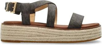 Michael Kors Femme, Chaussures, Brun, Taille: 37 EU Lynn Signature Logo Platform Espadrille