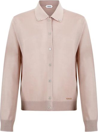 Versace Femme, Pulls, Rose, Taille: 40 FR Cardigan en maille de laine brod&eacute;e