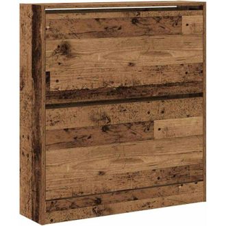 vidaXL Vidaxl - Armoire &agrave; chaussures avec porte Bois ancien 80 x 21 x 87.5 cm