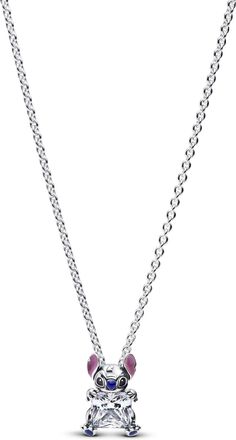 Pandora Disney Stitch Collier-Halskette aus Sterling Silber mit Zirkonia, Größe: 45mm, 393743C01-45