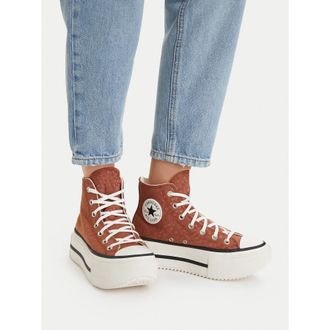 Converse Sneakers aus Stoff Converse Chuck Taylor All Star Lift Double Stack Platform Deer A17883C Braun