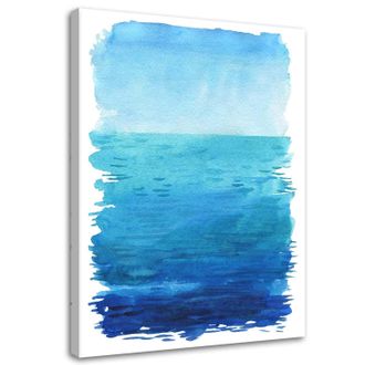 Feeby Leinwandbilder - Deko Bilder - Abstrakt Maritim Meer Blau - Canvas 40x60 cm 1tlg- Wandbilder Schlafzimmer - Aesthetic Room Decor - Modern Wanddeko - B