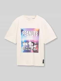 Tom Tailor Denim Relaxed Fit T-Shirt aus reiner Baumwolle mit Peanuts Frontprint