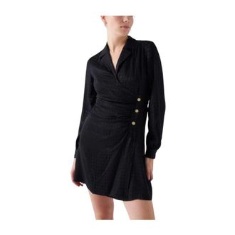 Salsa Satin Short Dress - - Dresses - Damen - Schwarzk - XS