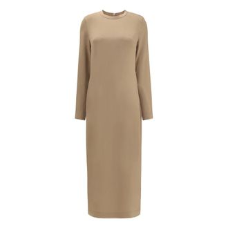Toteme Langes Satinkleid - - Dresses - Damen - Beige - M
