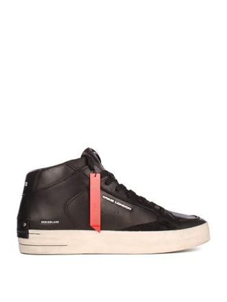 Crime London SK8 Deluxe Mid Cuir Homme Noir