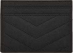 Saint Laurent Logo-Embossed Leather Card Case - Black