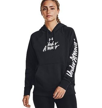 Under Armour Sweat &agrave; Capuche Rival Fleece Graphic pour Femme, (001) Noir/Blanc, Small
