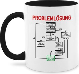 Shirtracer Tassen 325ml Statement - Problemlösung Bürotasse mit Lustig Arbeit Sprüche - Witzig für Arbeitskollege, Job, Büro - Schwarz - Ingenieur Cup