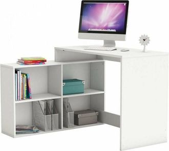 M&S Collection M&s - Table de bureau Shannon avec &eacute;tag&egrave;re basse en ch&ecirc;ne ou blanc 112 x 77 x 101 cm