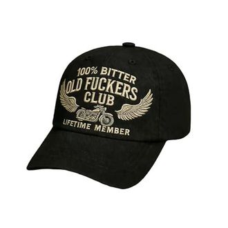 Generic Casquette de baseball vintage Old Fucks Club, r&eacute;glable 3D brod&eacute;e &agrave; la main, style brod&eacute;, casquette de baseball vintage amusante noire