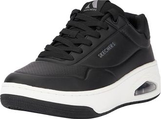 Skechers Baskets Basses Uno Court pour Homme, Maille en Cuir Dura Noir, 41 EU