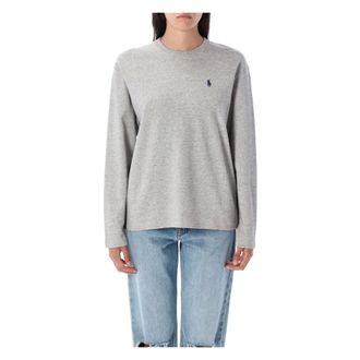 Polo Ralph Lauren Femme, Tops, Gris, Taille: 38 FR T-shirt &agrave; Manches Longues