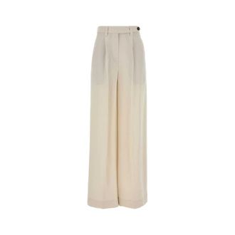 Brunello Cucinelli Femme, Pantalons, Blanc, Taille: 44 FR Wide Pantalons