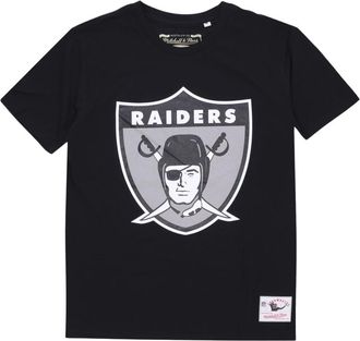 Mitchell & Ness Oakland Raiders Logo Tee Schwarz - - Tops - Herren - Schwarzk - XL
