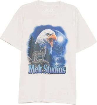 Melt T-Shirt mit Adler-Print - Nude