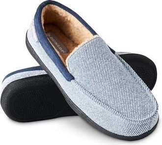Dunlop Dunlop Chausson Homme Semelles Antidérapantes Chaussons Charentaises Hommes Mémoire de Forme Intérieur Extérieur Pantoufles Mocassins Loafers Hiver (B