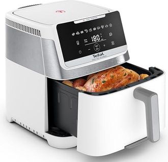 T-fal Easy Fry Silence Heißluftfritteuse, 7 L Fassungsvermögen, Silent-Technologie, 10 voreingestellte Programme, bis zu 8 Portionen, abnehmbares Fronteleme