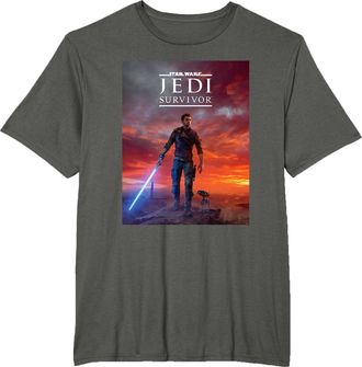 Star Wars Jedi: Survivor Cal Kestis BD-1 Game Poster Art T-Shirt