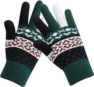 Generic Gants tricot&eacute;s chauds pour femmes et hommes, moufles dhiver pour garder au chaud, &eacute;pissure imprim&eacute;e, tricot, golf, &eacute;quitation, conduite avec moufles e