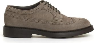 Doucal's Lace-Up Shoes With Holes In Dove-Grey Suede - Gr. 42,5 (EU) - in Braun