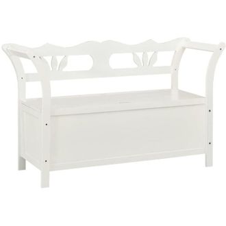 Les Tendances Banc Blanc 107x45x75,5 Bois de sapin solide