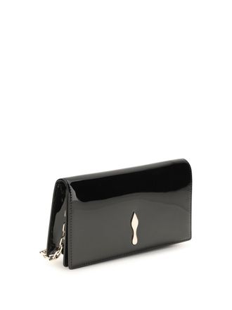 Christian Louboutin Womens Bettina Shoulder Bag Black-Gold Calf Leather Bos Taurus Black/gold