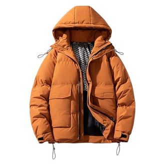 Generic Doudoune matelass&eacute;e chaude et &eacute;paisse pour homme, id&eacute;ale pour lhiver, le ski et autres activit&eacute;s hivernales. Couleur orange, taille XL