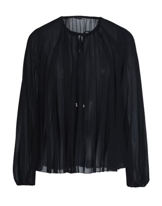 8 by YOOX PLEATED CHIFFON TOP