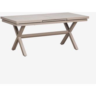 Sklum Rechteckiger ausziehbarer Gartentisch aus Aluminium Karena Moka Braun 180 - 240 x 90 cm