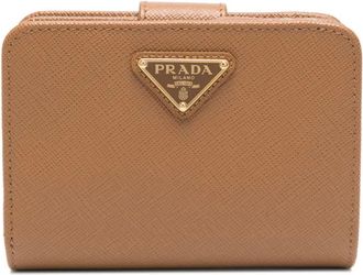 Prada portefeuille à plaque logo - Marron